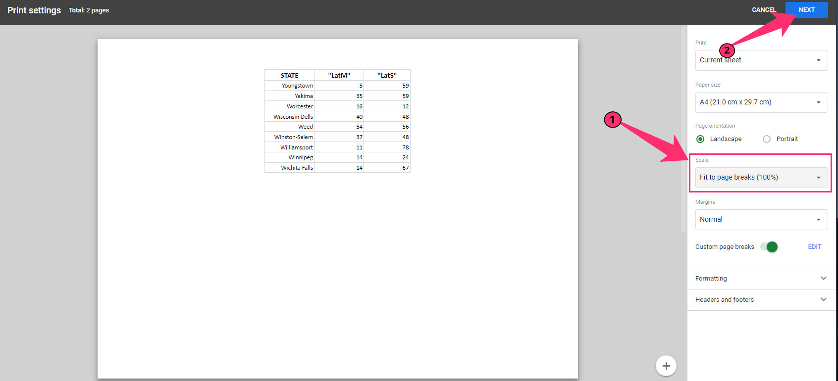  How To Insert A Page Break In Google Sheets With Images 